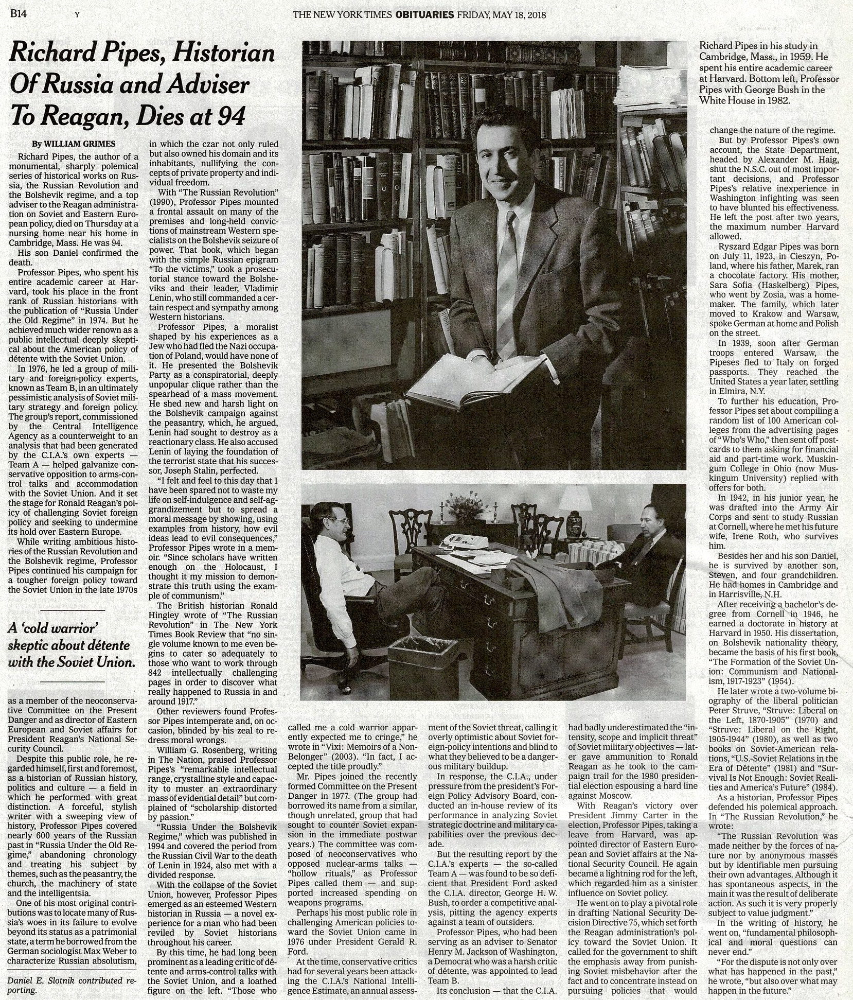 Richard Pipes and Irene Pipes Bibliography :: Daniel Pipes